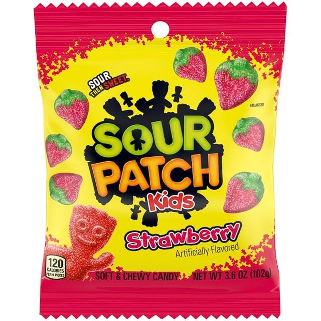 Sour Patch Peg Bag Candy, 3.6 Ounce (Strawberry) - Walmart.com