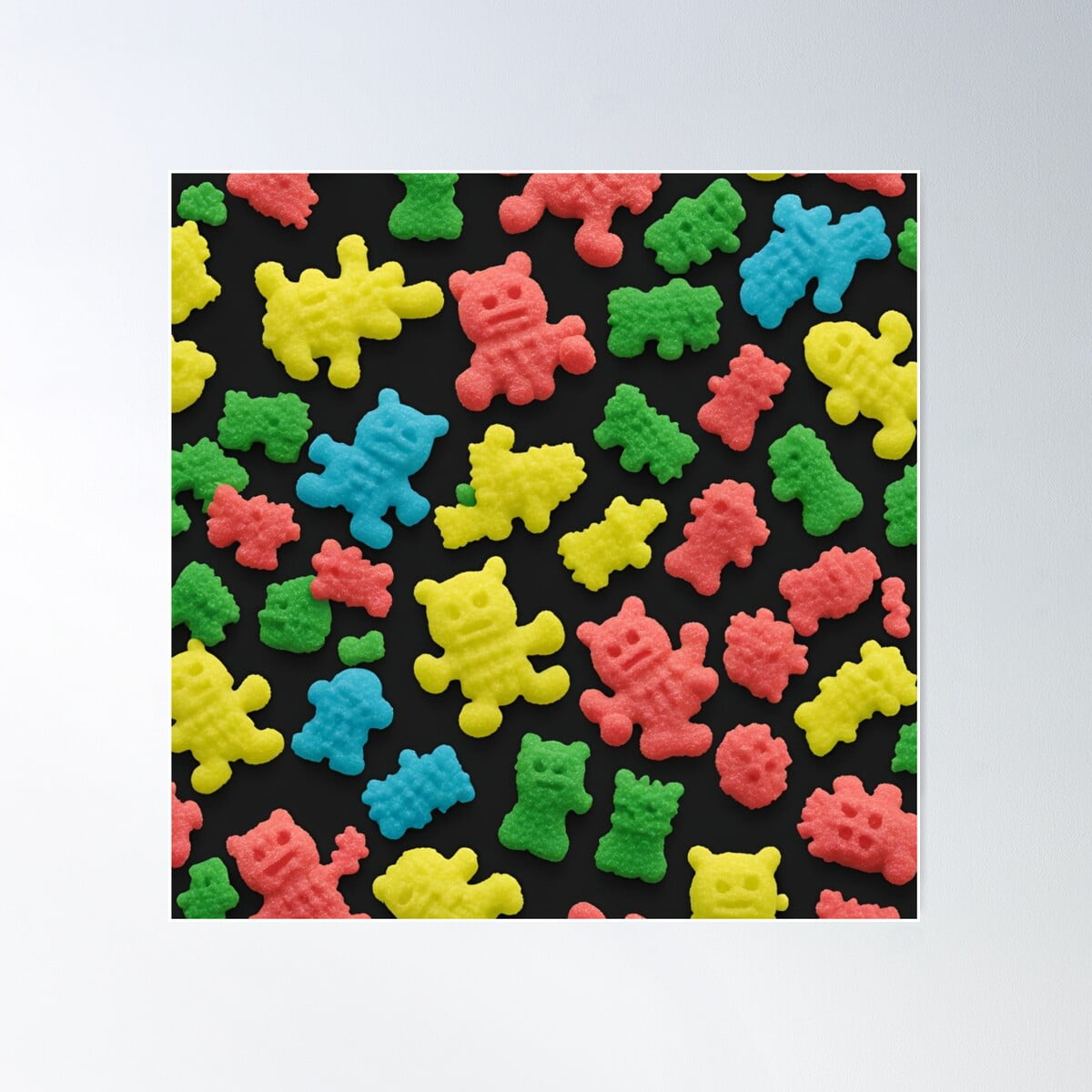 Sour Patch Space Invaders Poster Wall Art, Modern Wall Decor For Living ...