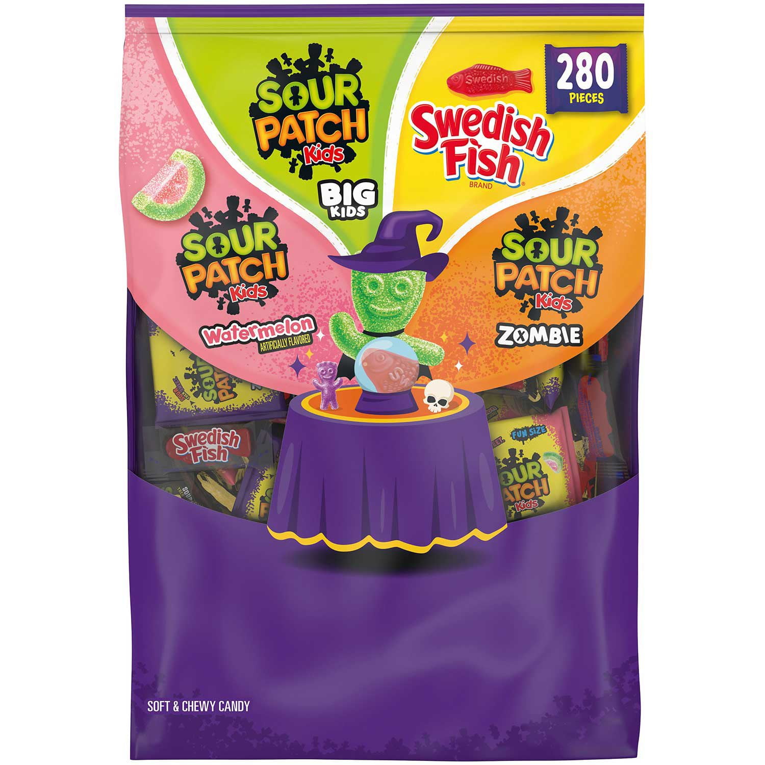 Sour Patch and Swedish Fish Halloween Candy Variety Pack 280 Count ...