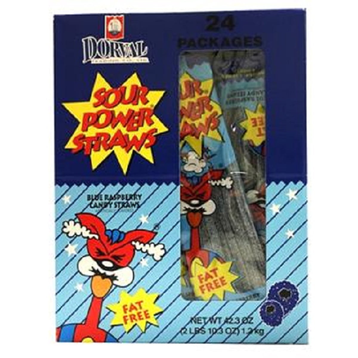 Sour Power Straws, Blue Raspberry, Count 24 (2 oz) - Sugar Candy / Grab ...