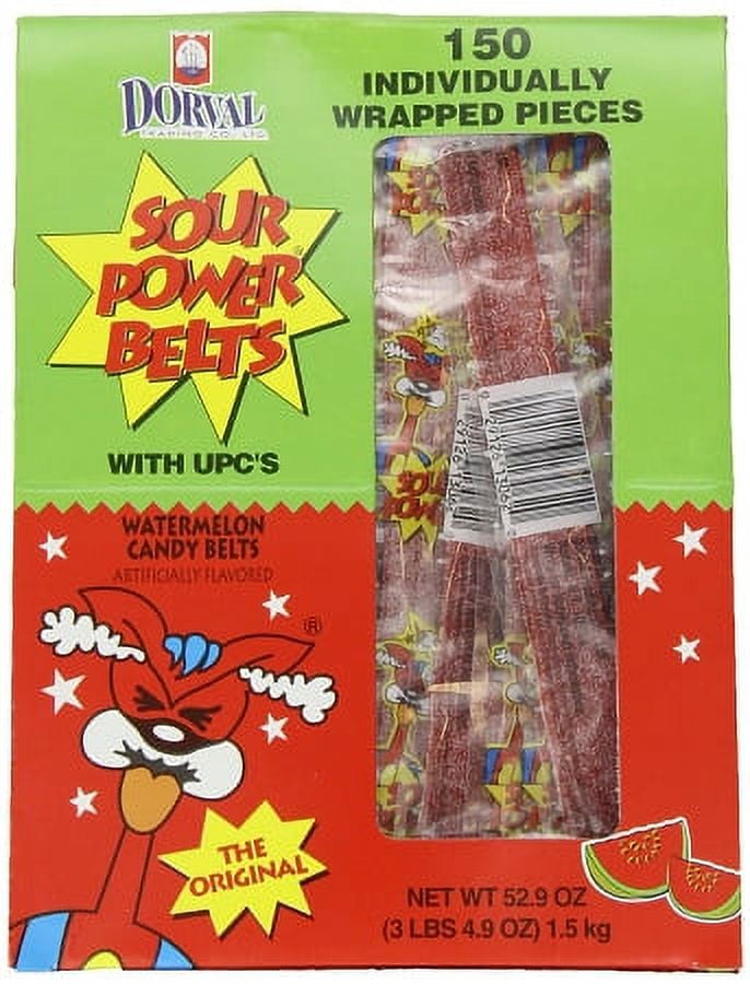 Sour Power Wrapped Watermelon Candy Belts - Walmart.com