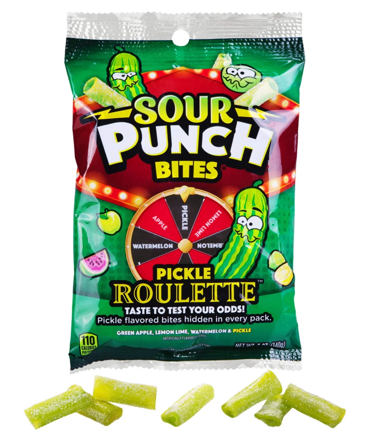 Sour Punch Bites Pickle Roulette Candy 5 oz - Walmart.com