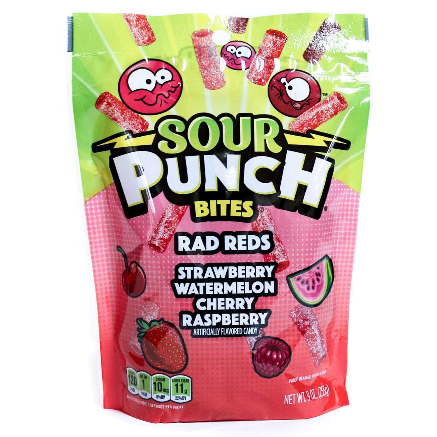 Sour Punch Bites, Rad Reds Chewy Fruity Candy, Resealable 9oz - Walmart.com