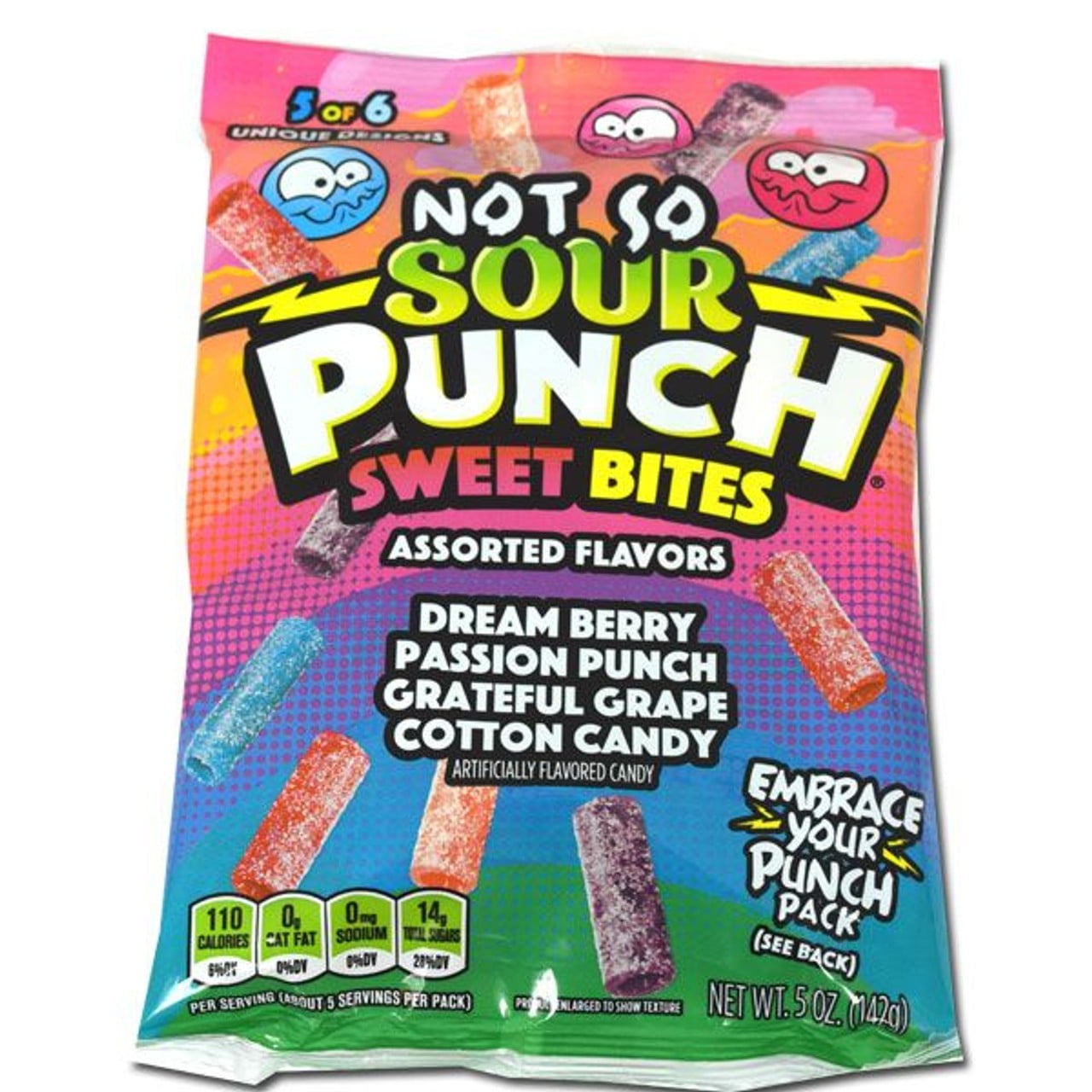 Sour Punch Soft Chewy Sweet Bites - 5 oz Bag with 4 Flavors Dream Berry ...