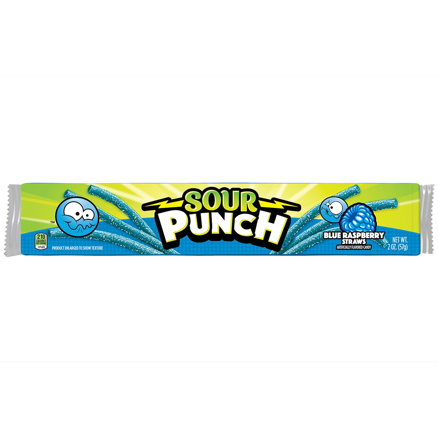 Sour Punch Straws, Blue Raspberry Chewy Candy, 2oz Tray (12 Pack ...