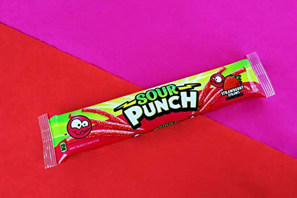 Sour Punch Straws, Blue Raspberry Fruity Flavor, Soft & Chewy Candy, 4 ...