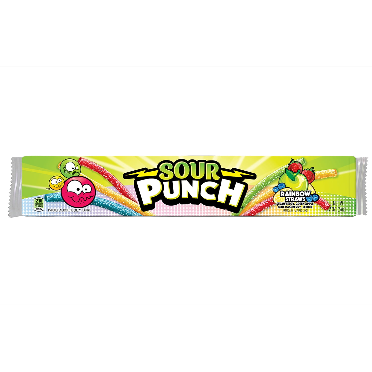 Sour Punch Straws, Rainbow Assorted Chewy Candy, 2oz Movie Tray ...