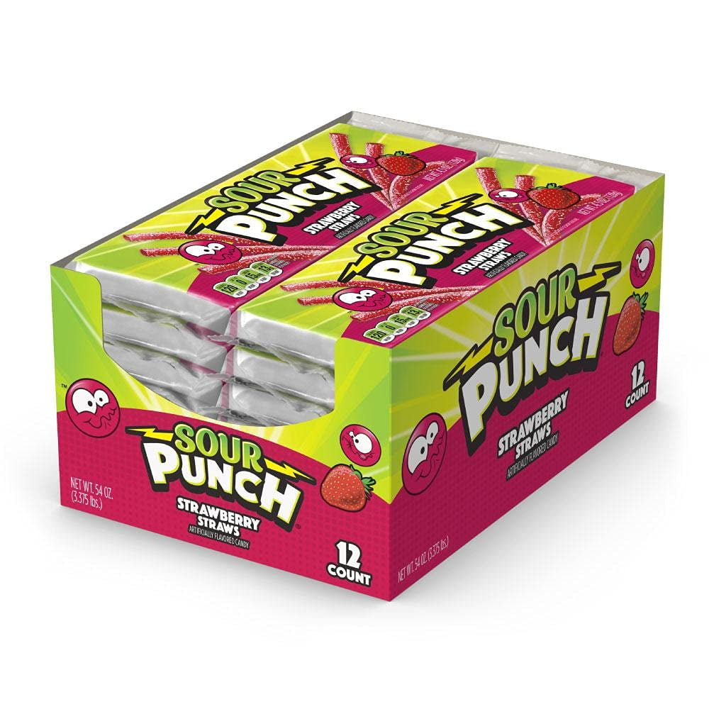 Sour Punch Straws, Sweet YYF14 & Sour Strawberry Fruit Flavor, Chewy ...