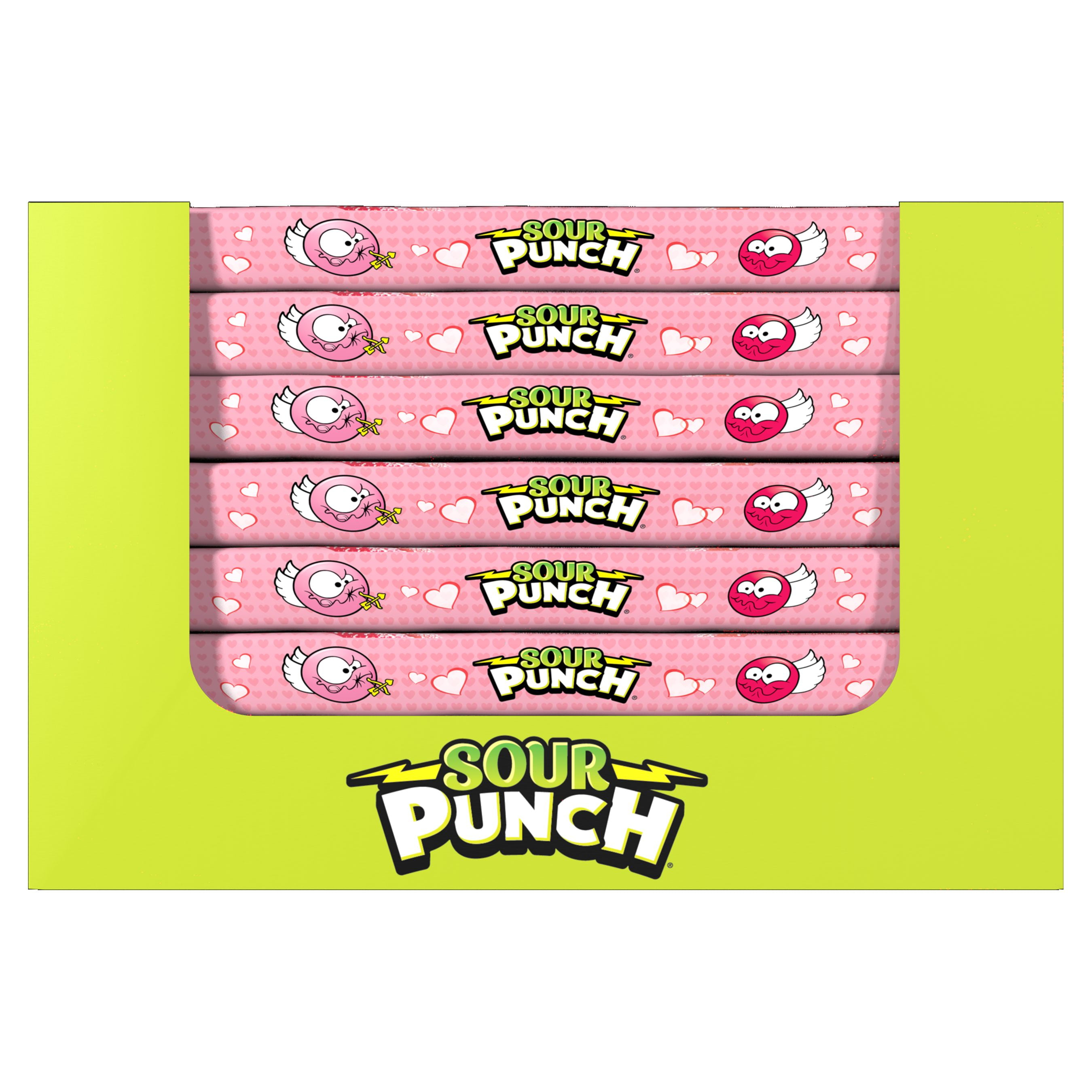 Sour Punch Valentines Cupid Straws, Chewy Fruit Candy, Strawberry ...