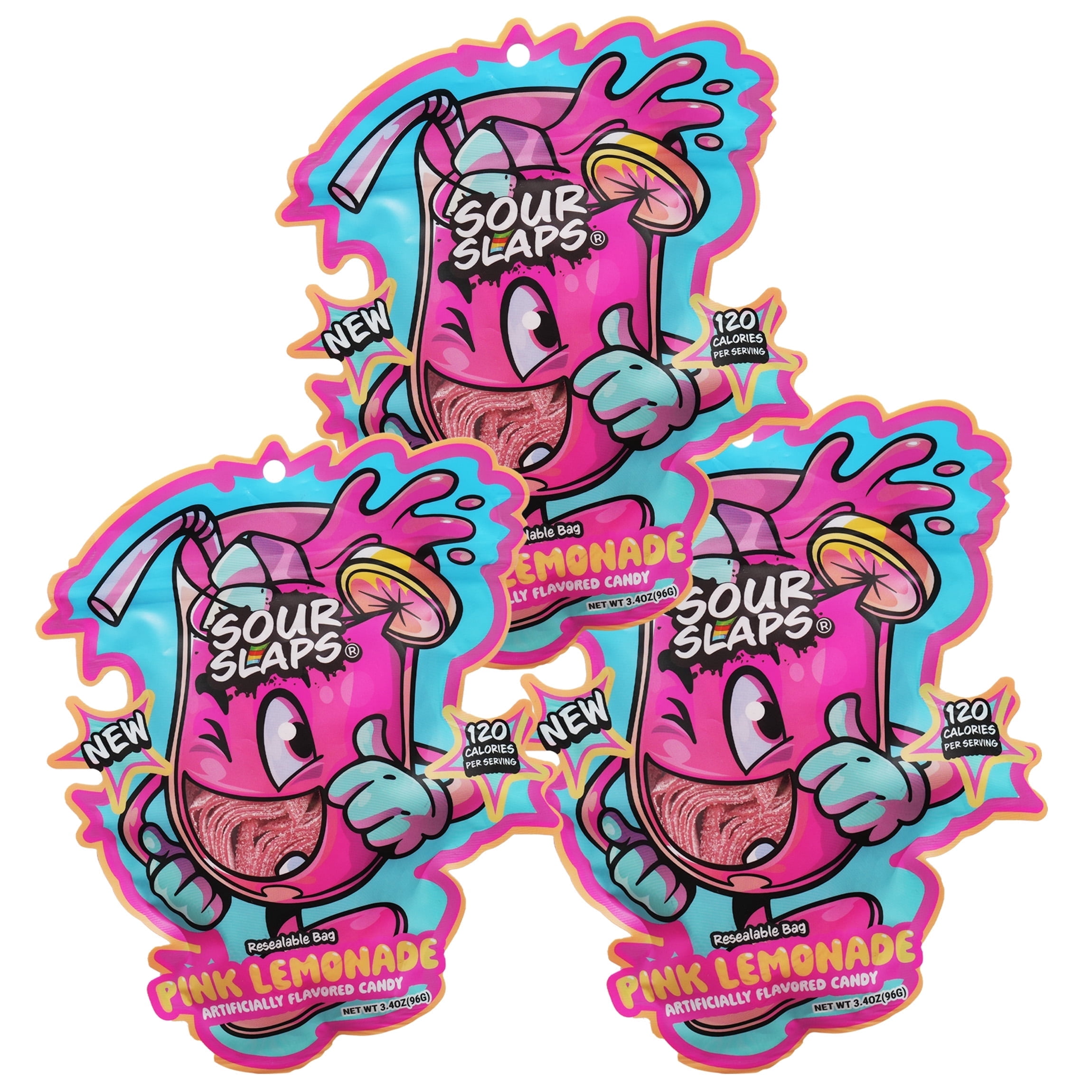 Sour Slaps 3-Pack Flavored Sour Candy Belts - Deliciously Sour, Fresh ...
