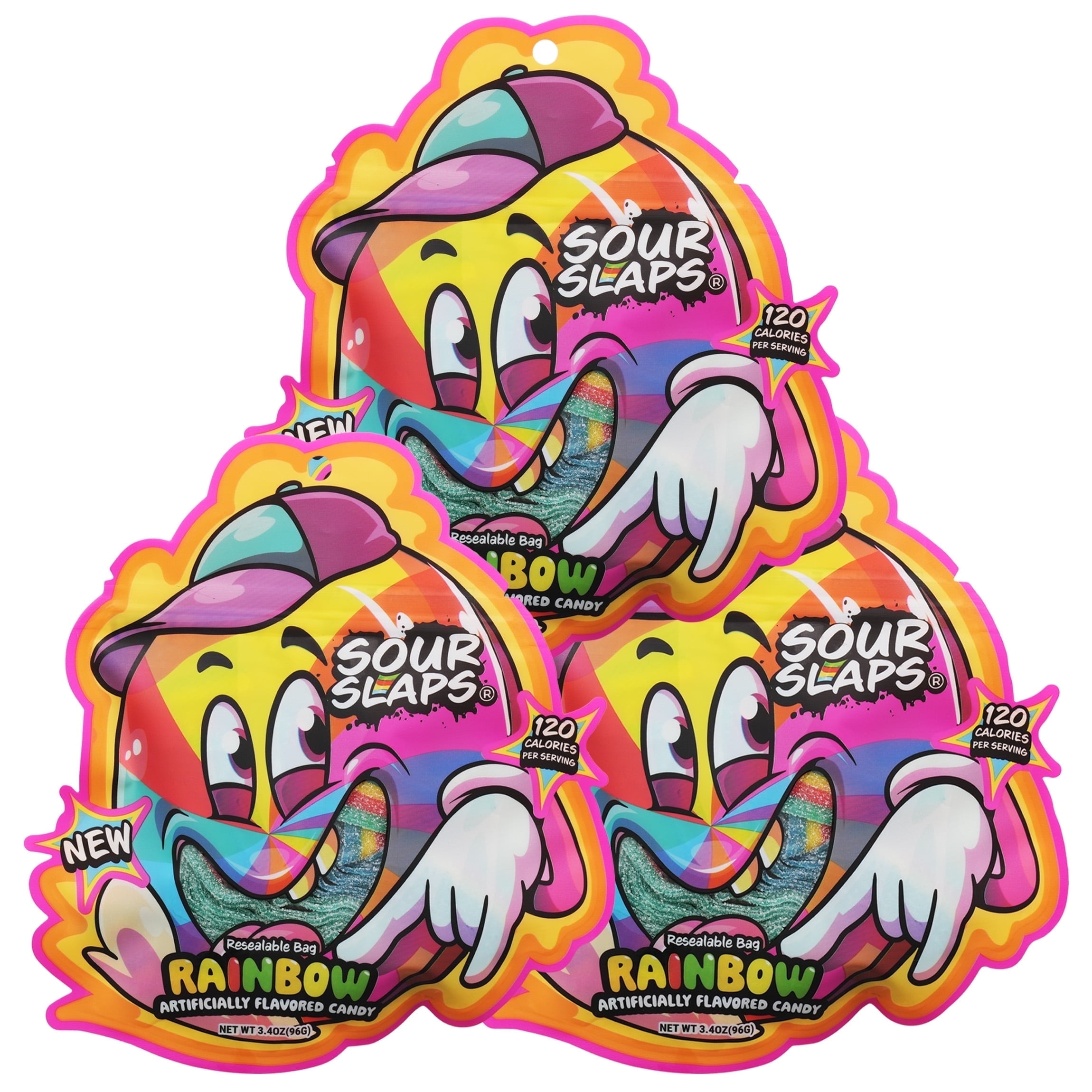 Sour Slaps 3-Pack Flavored Sour Candy Belts - Deliciously Sour, Fresh ...