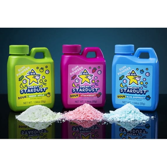 Sour Sneaky Stardust Powdered Chewing Gum (3 Assorted Flavors Randomly ...