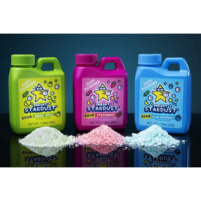 Sour Sneaky Stardust Powdered Chewing Gum (3 Assorted Flavors Randomly ...