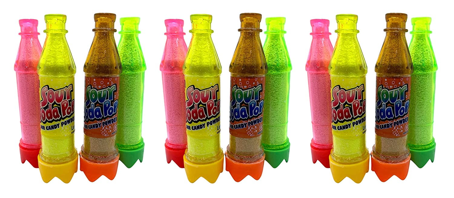 Sour Soda Can Fizzy Candy, Assorted Flavors, 0.32 Ounce, Pack of 12 ...