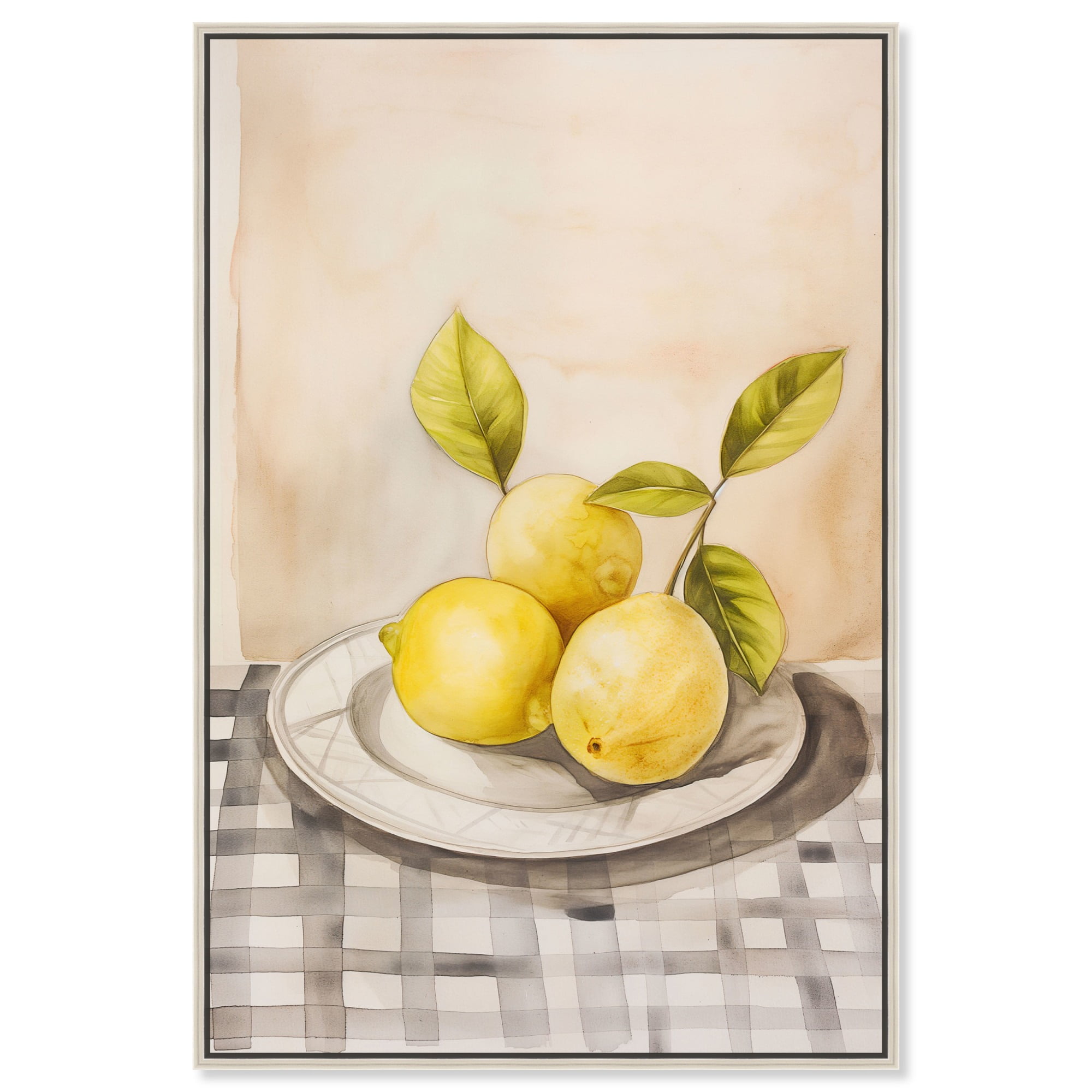 Sour Splash Canvas Lemon Wall Art by Art Remedy, Silver Frame, 36" x 54 ...