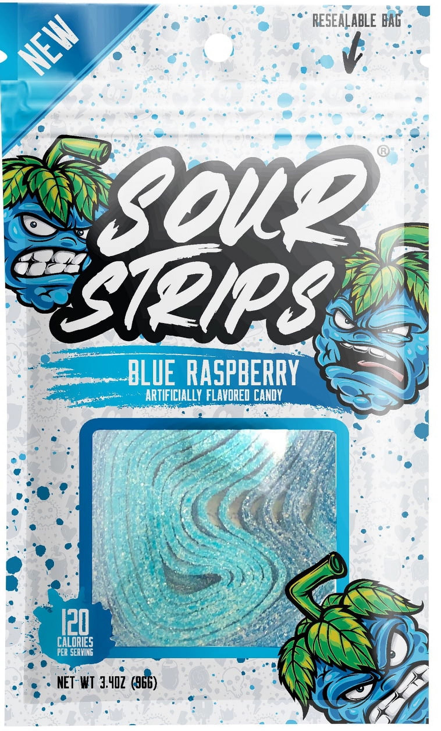 Sour Strips Blue Raspberry, 3.7 Ounce (Pack of 3) - Walmart.com