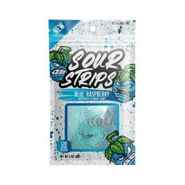Sour Strips Blue Raspberry Candy ,1PACK - Walmart.com