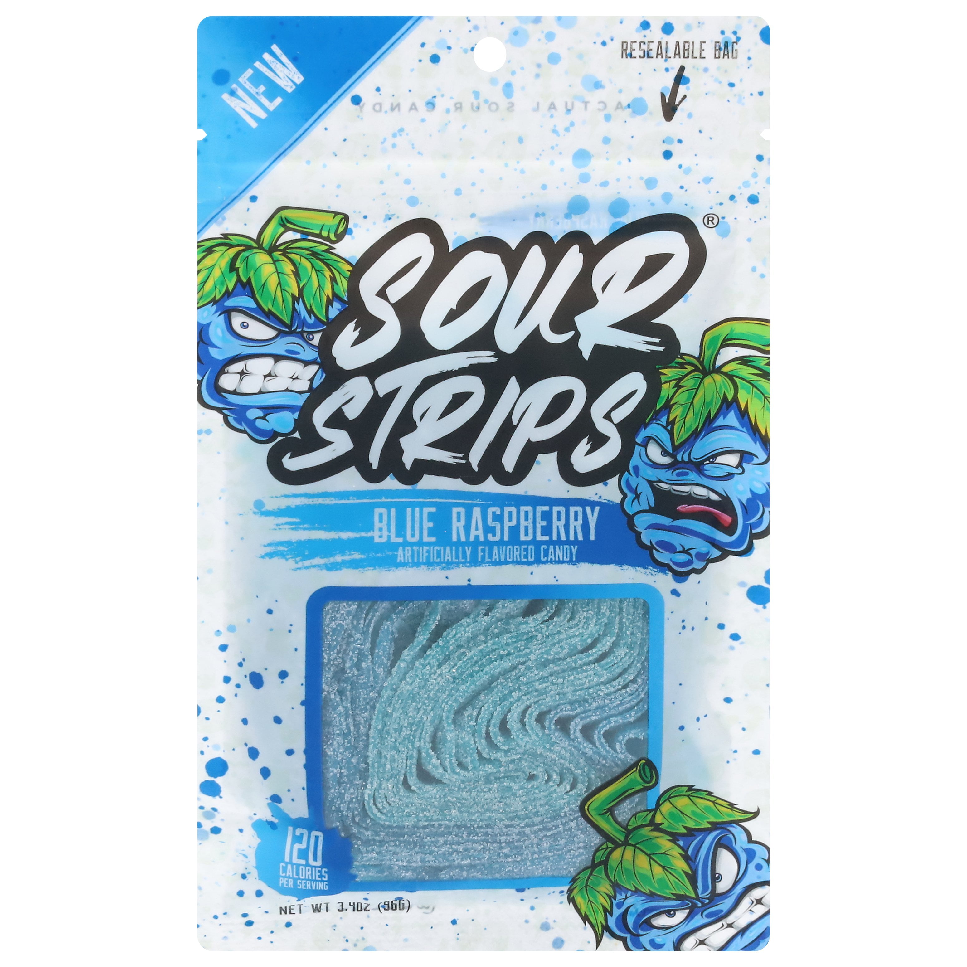 Sour Strips Blue Raspberry Candy - 3.4 oz (Packaging May Vary ...