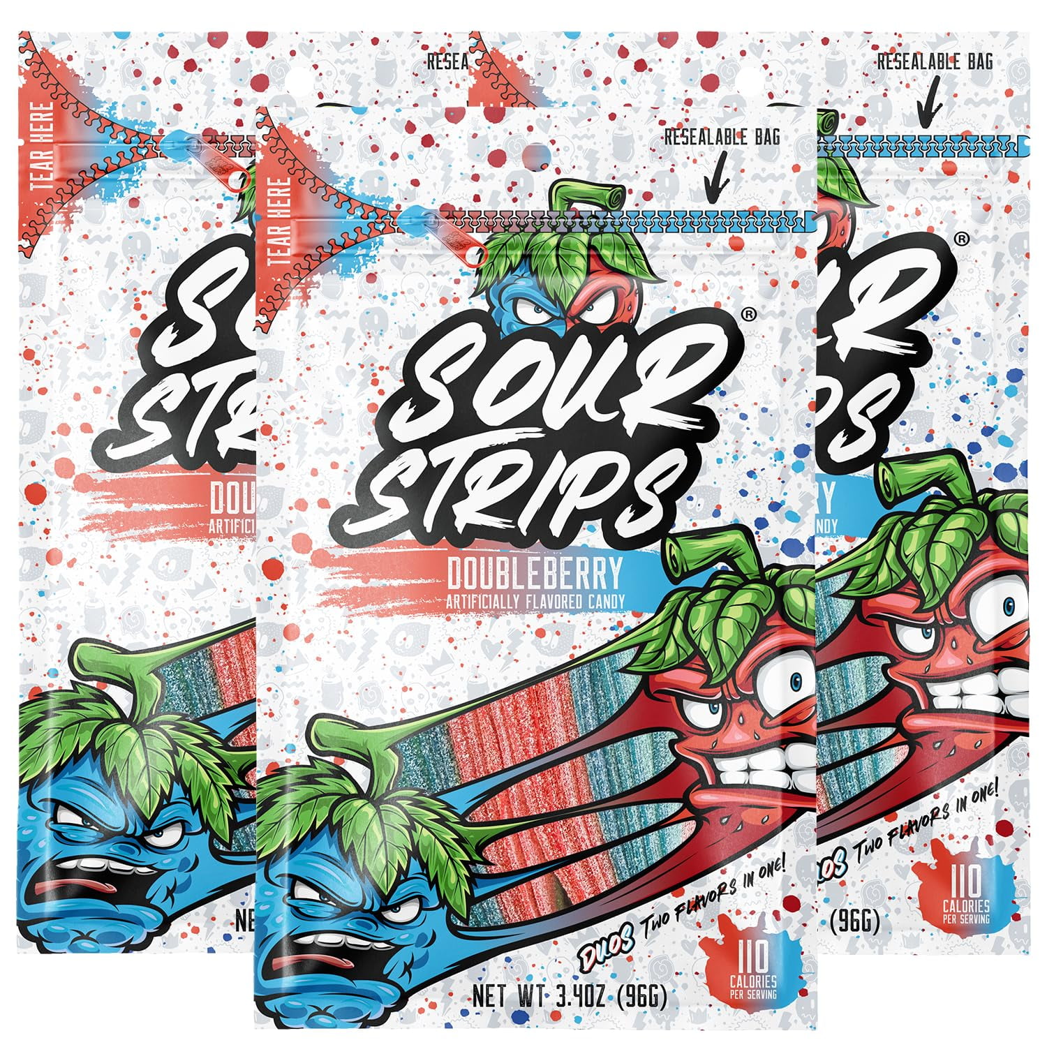 Sour Strips Flavored Sour YYF14 Candy Strips, Deliciously Sour Chewy Candy Belts, Vegetarian ...