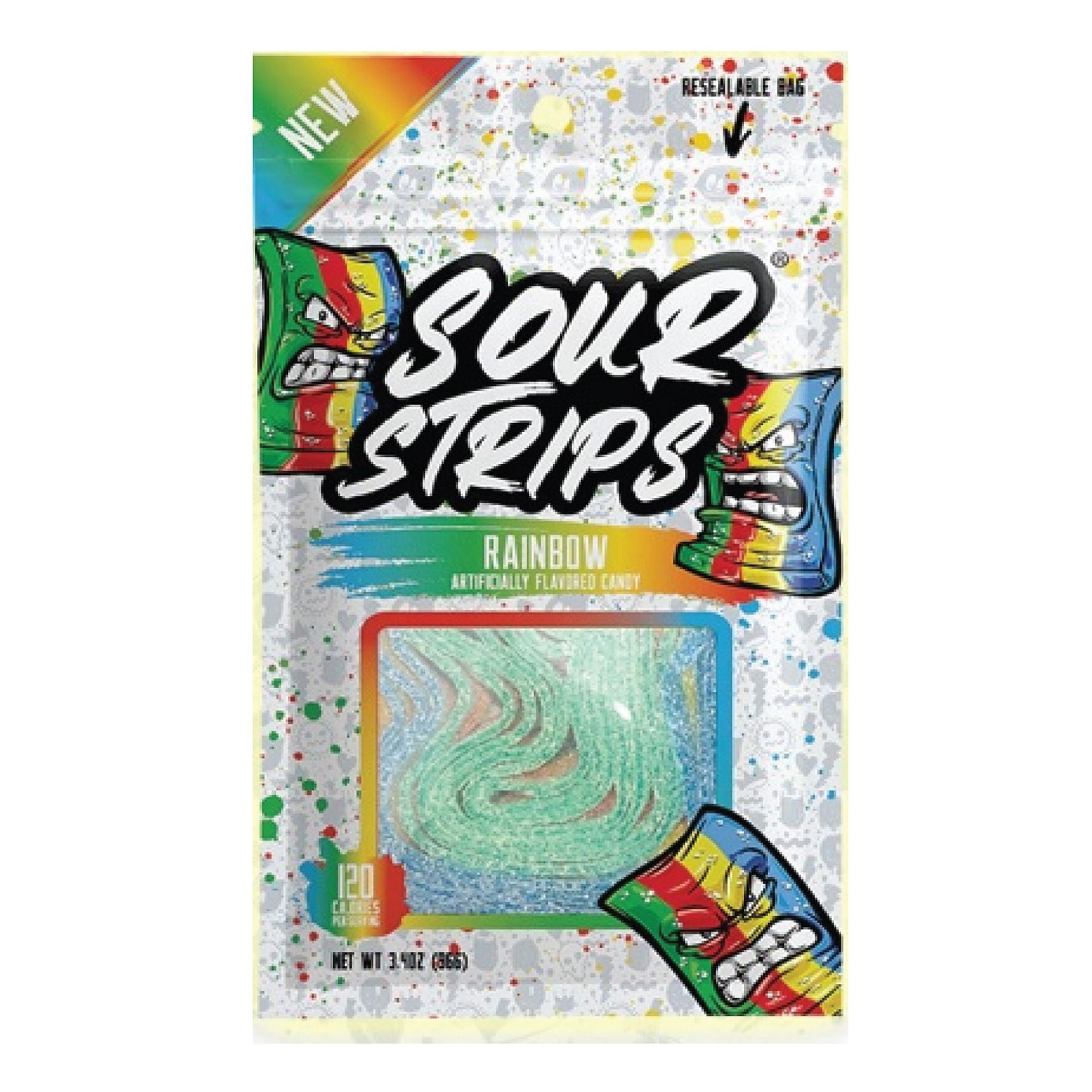 Sour Strips New Rainbow Flavor Sour Candy | 3.4oz | 12 Bags - Walmart.com