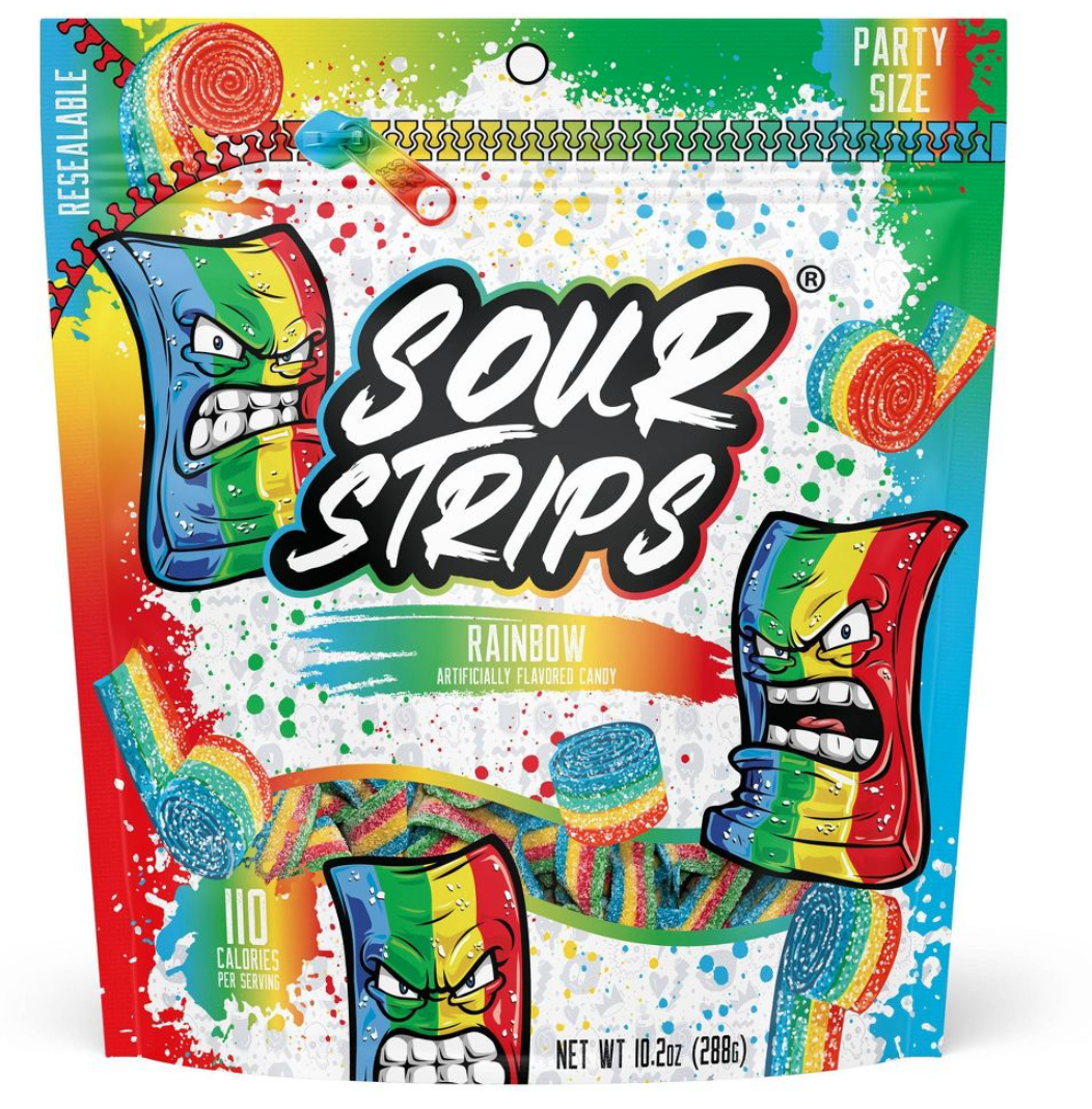 Sour Strips Rainbow Candy Party Pack - 10.2oz (Pack of 2) - Walmart.com