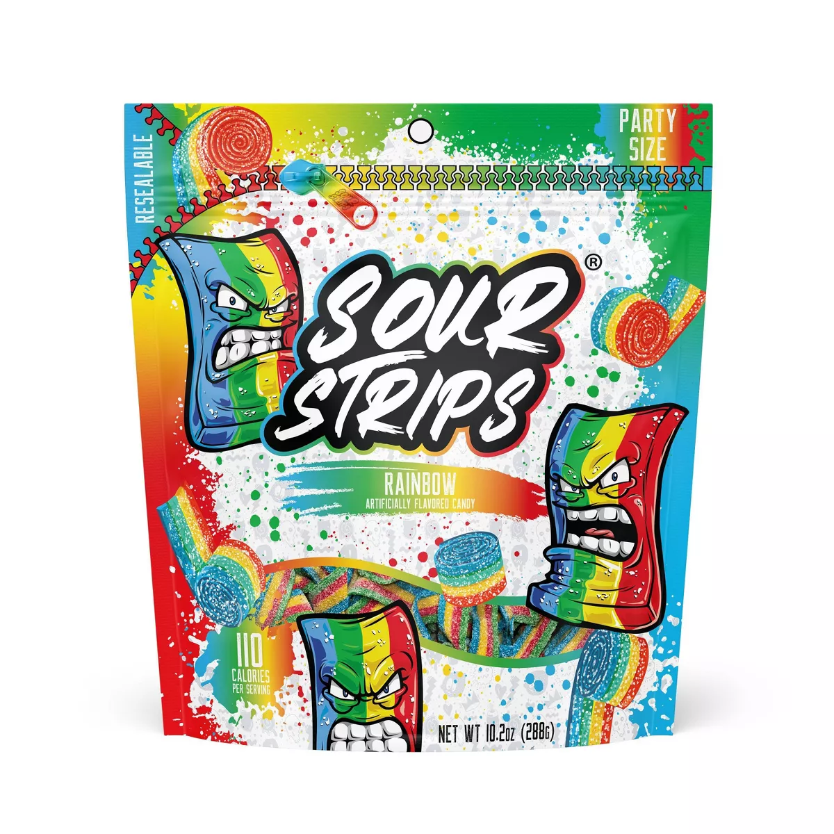 Sour Strips Rainbow Candy Party Pack - 10.2oz - Walmart.com