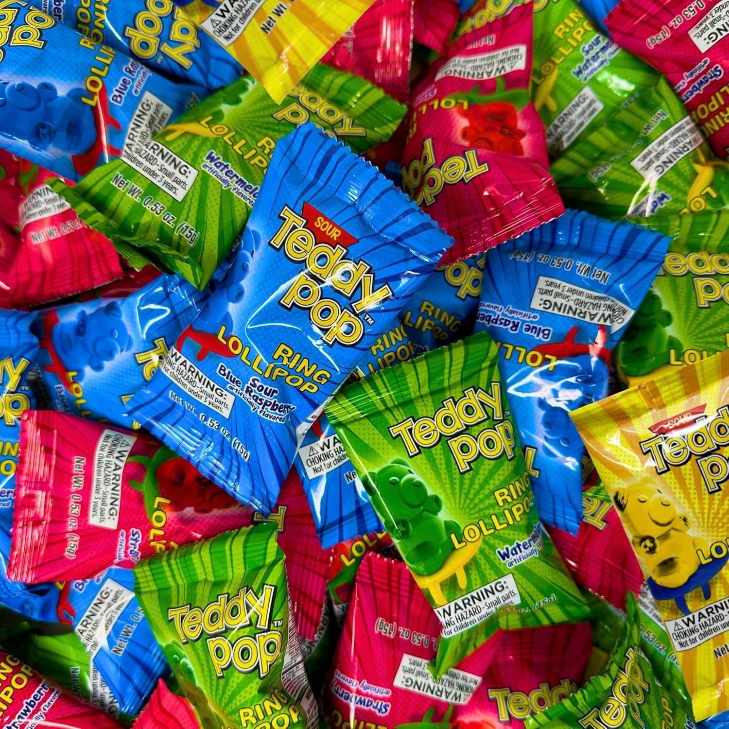 Sour & Sweet Teddy Pop Ring Lollipops – 60 Count - Walmart.com