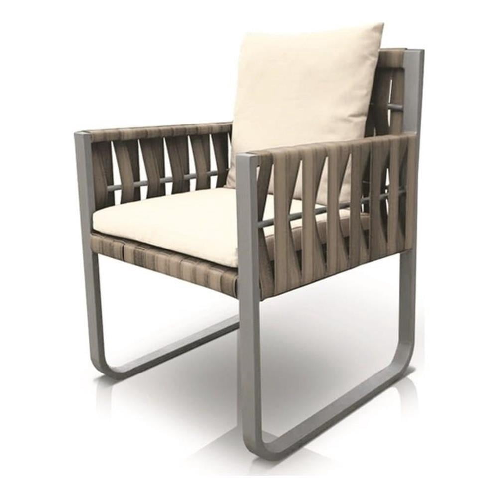 Source Furniture Scorpio Aluminum Frame Patio Dining Arm Chair in Gray ...