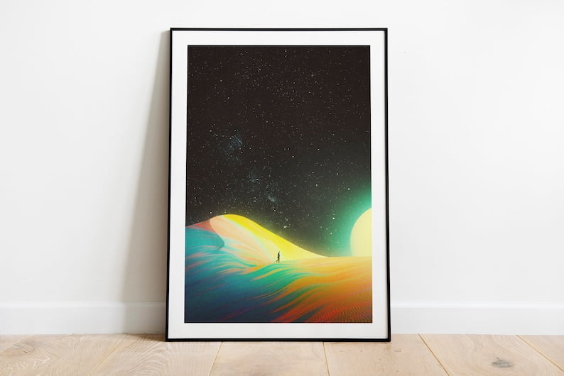 The Source Of Happiness Retro Futurism Space Collage Surrealist Art ...