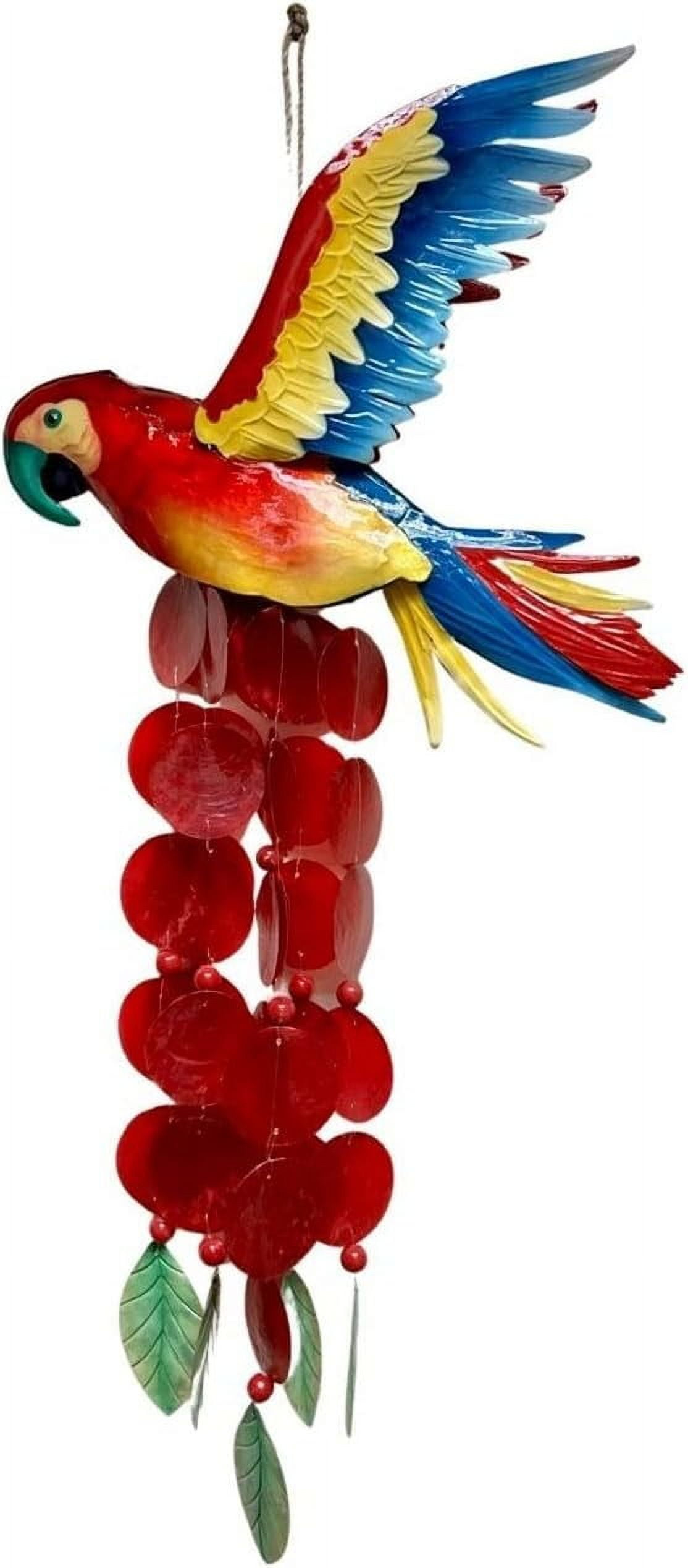 Source Macaw Parrot Metal Capiz Wind Chime 16 x 8 x 35 Inch - Walmart.com