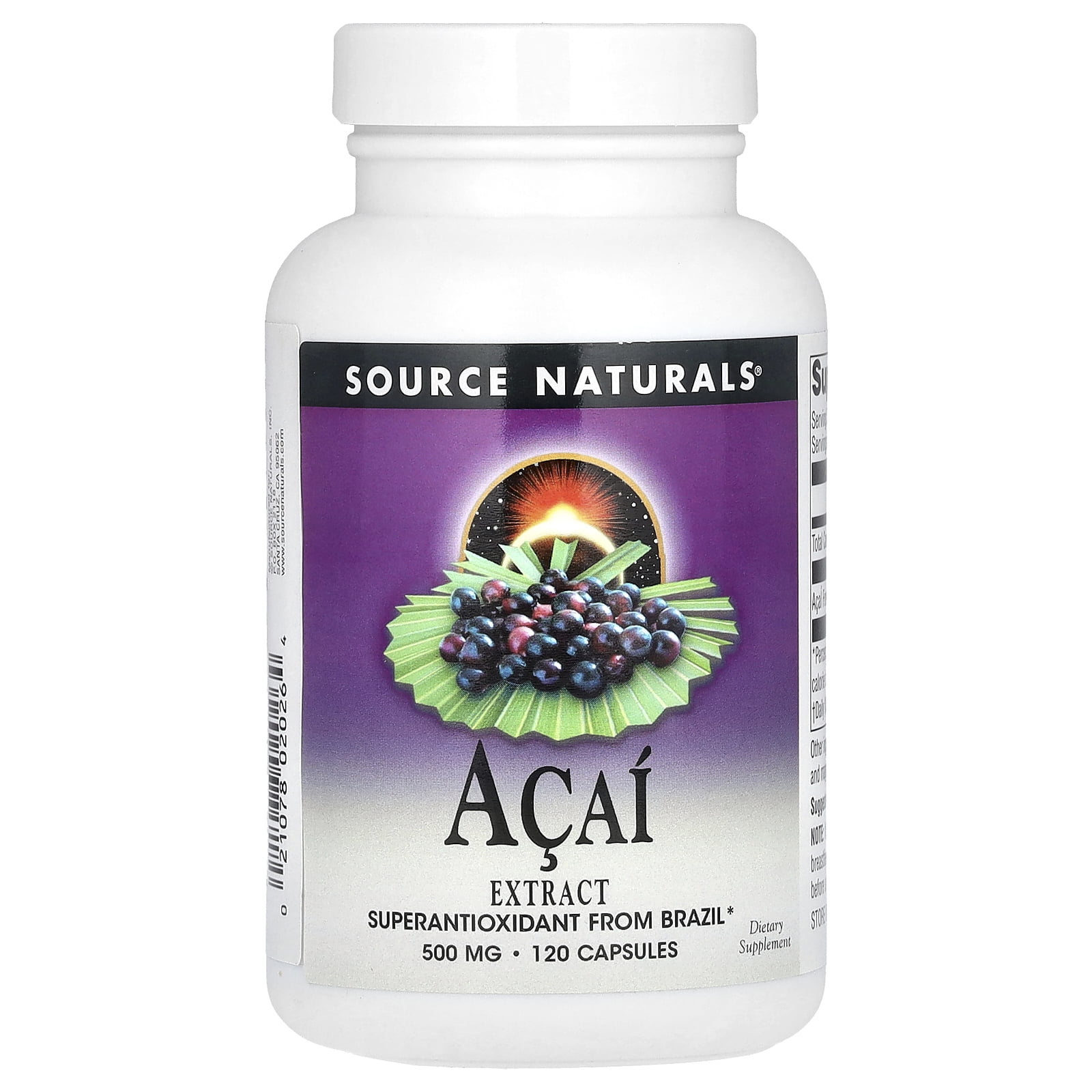 Source Naturals Acai Extract 500 Mg Capsule, 120 Count - Walmart.com