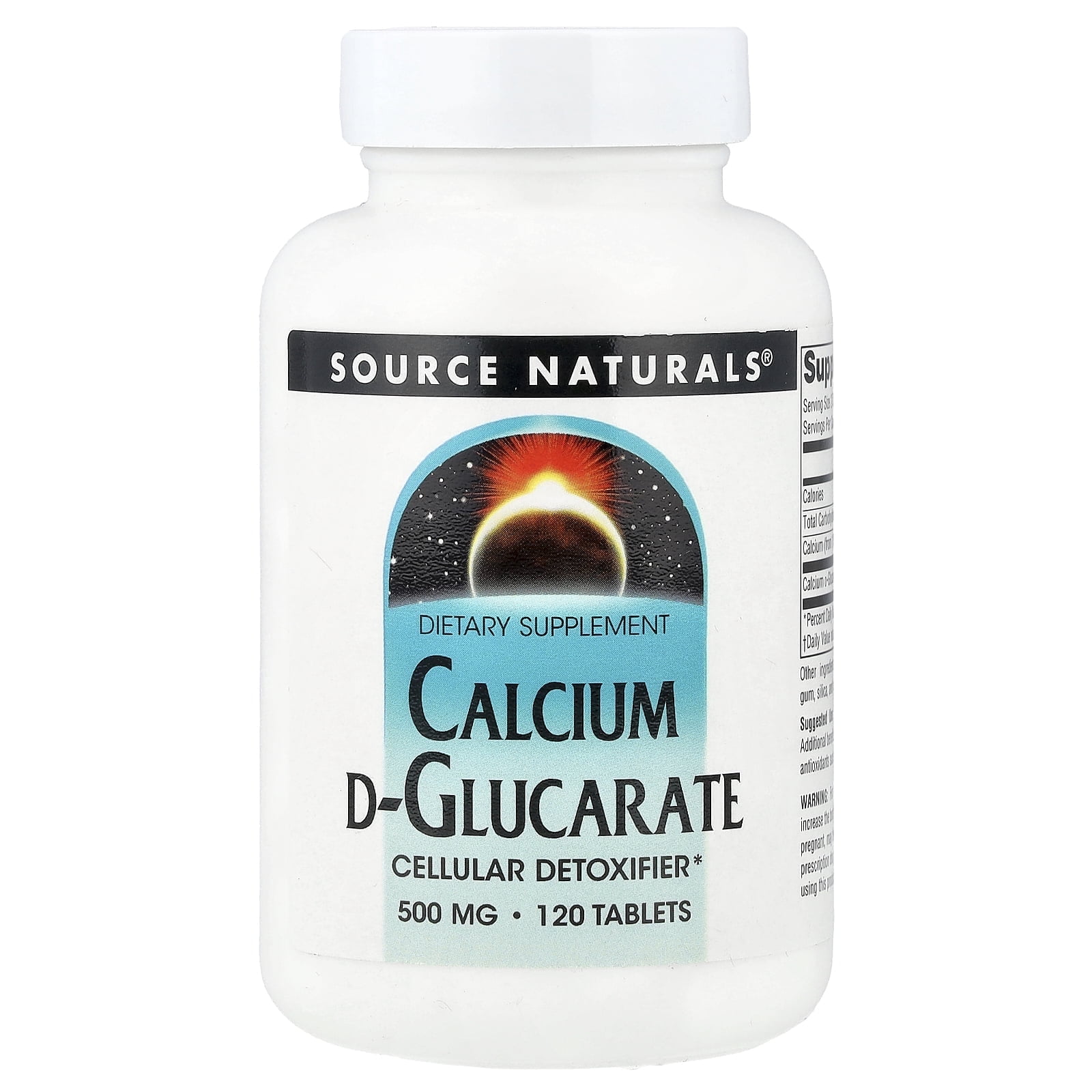Source Naturals Calcium D-Glucarate - Cellular Detoxifier* - 500mg, 120 ...