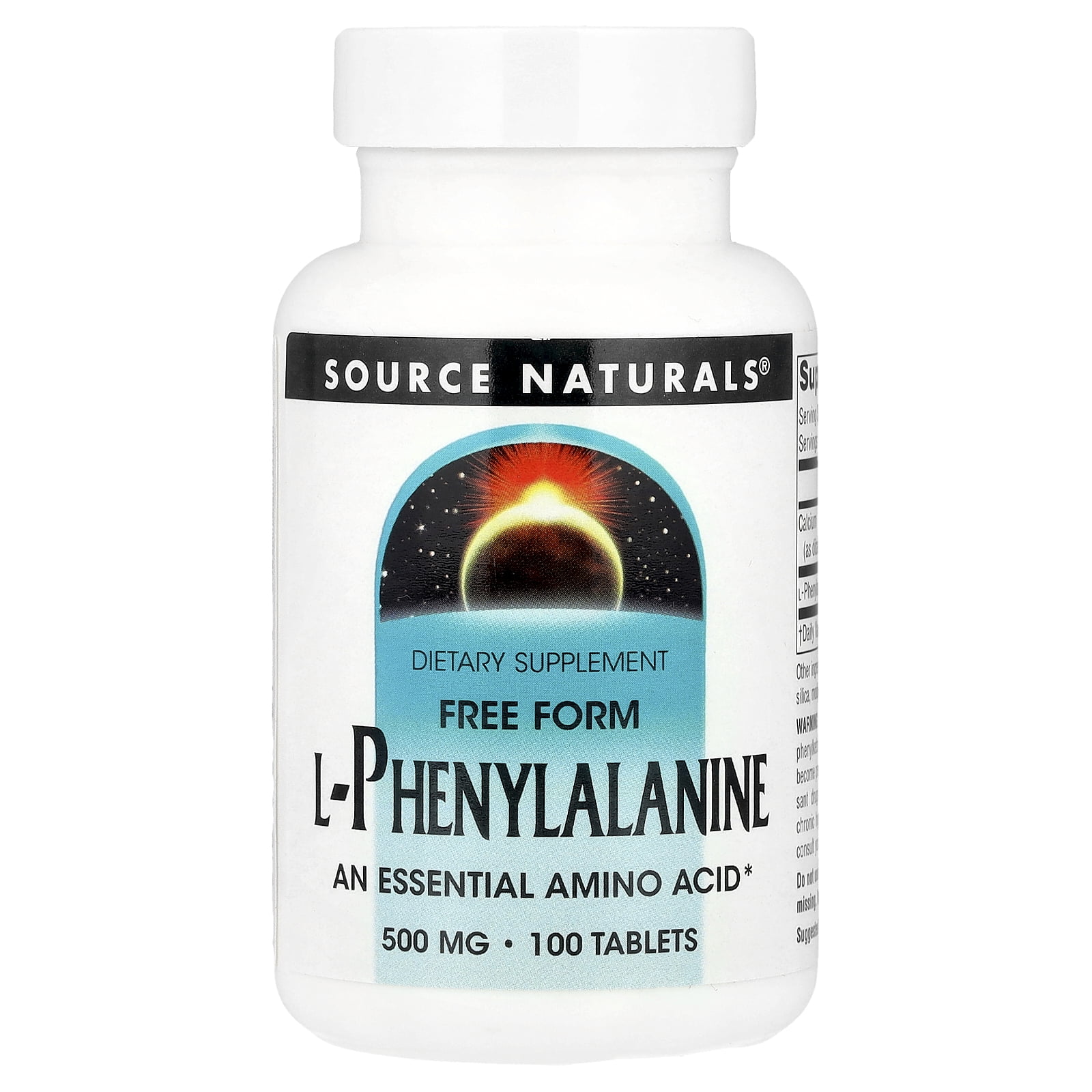 Source Naturals, Inc. L-Phenylalanine 500mg 100 Tablet - Walmart.com