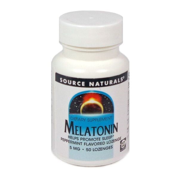Source Naturals, Inc. Melatonin 5mg Sublingual-Peppermint 50 Lozenge ...