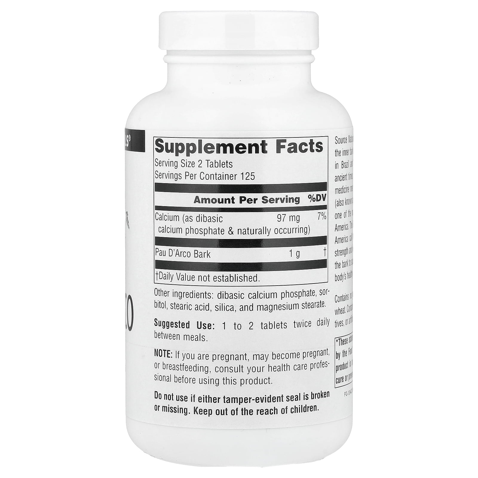 Source Naturals Pau D'Arco 500 mg 250 Tabs - Walmart.com