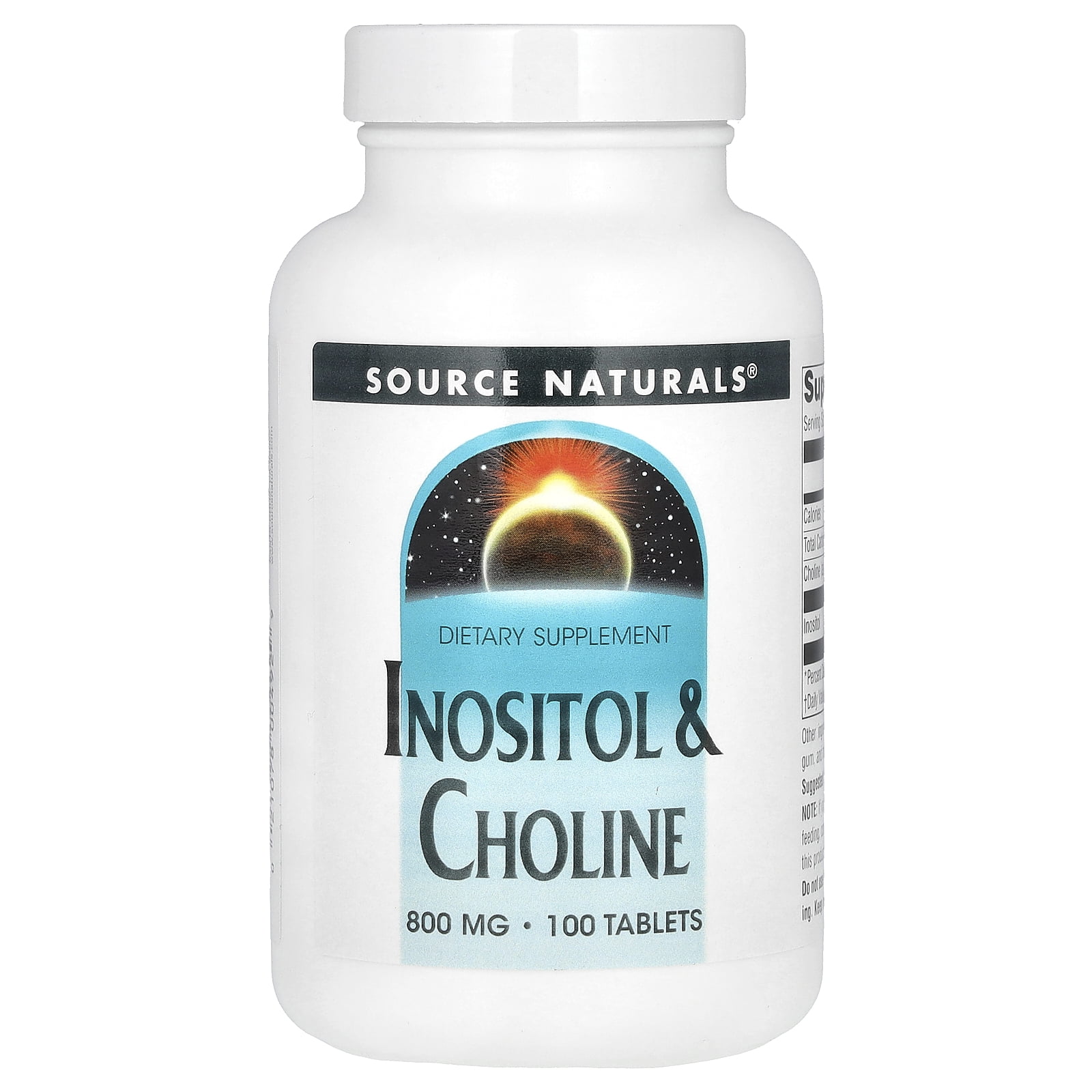 Source Naturals, Inc. Inositol - Choline 400mg/400mg 100 Tablet ...