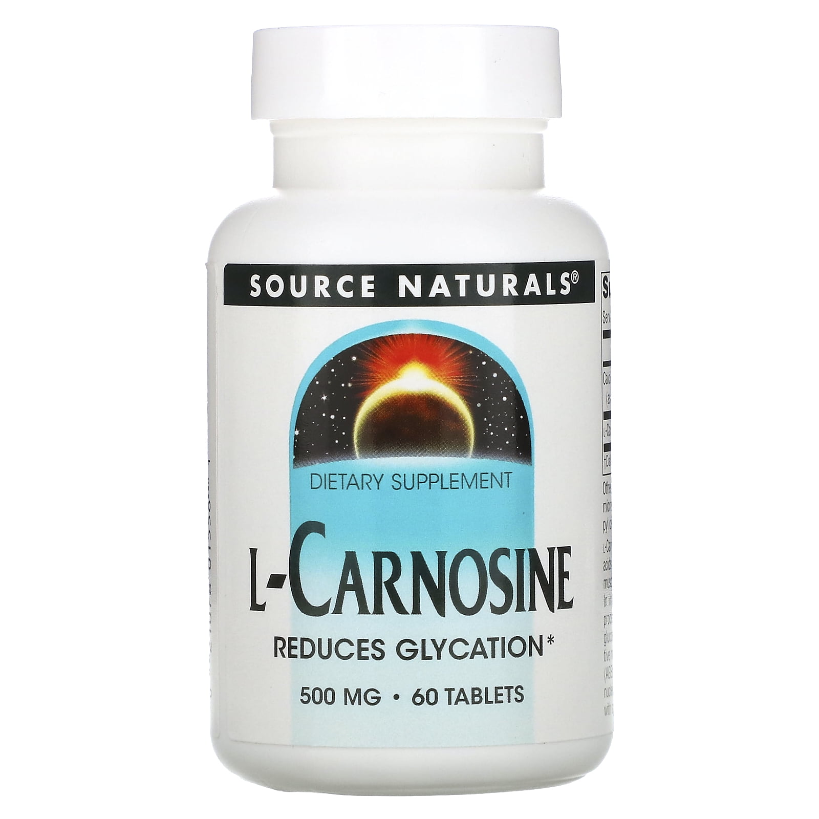 Source Naturals, Inc. L-Carnosine 500 mg 60 Tablet - Walmart.com