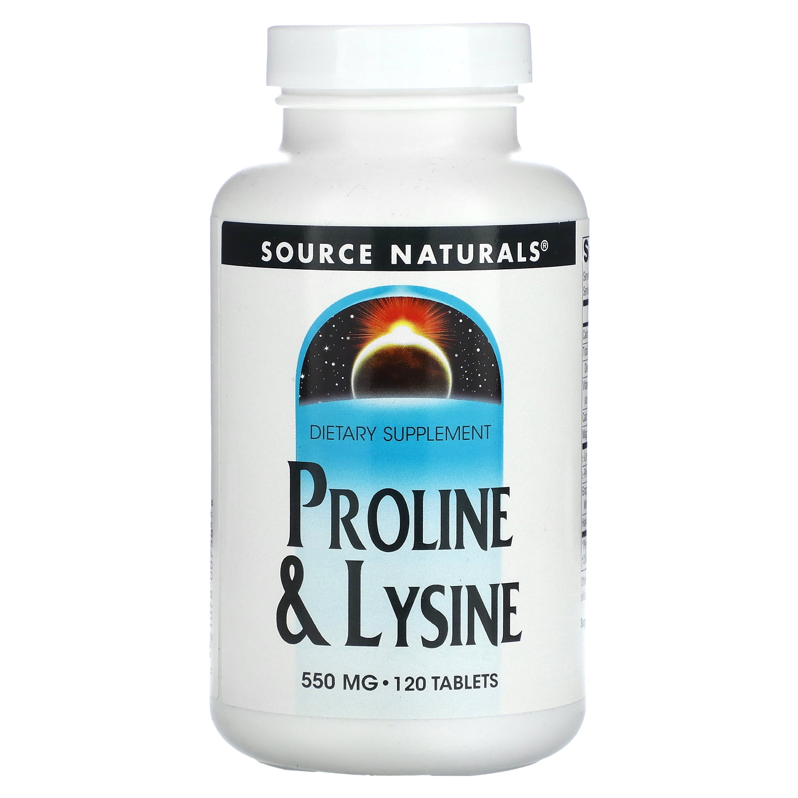 Source Naturals Proline & Lysine, 550 mg - 120 Tablets - Walmart.com
