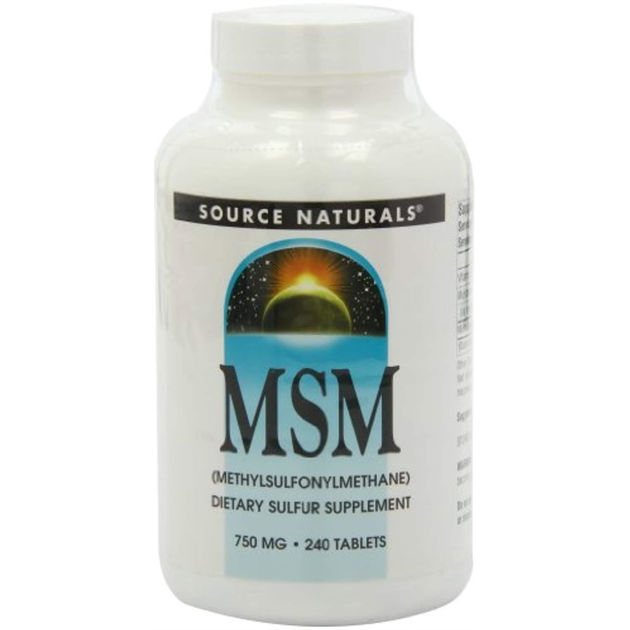 Source Naturals, Inc. MSM- Methylsulfonylmethane 750mg 240 Tablet - Walmart.com