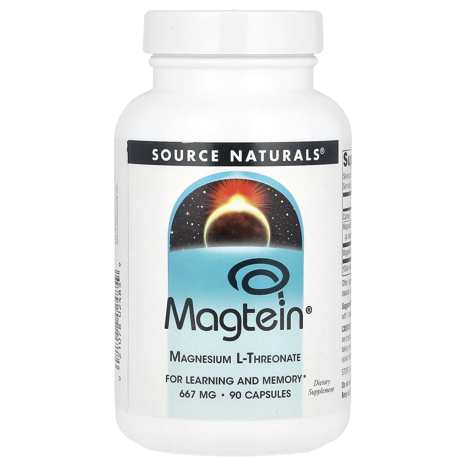 Source Naturals Magnesium L-Threonate Magtein, 667mg Cognitive Focus ...