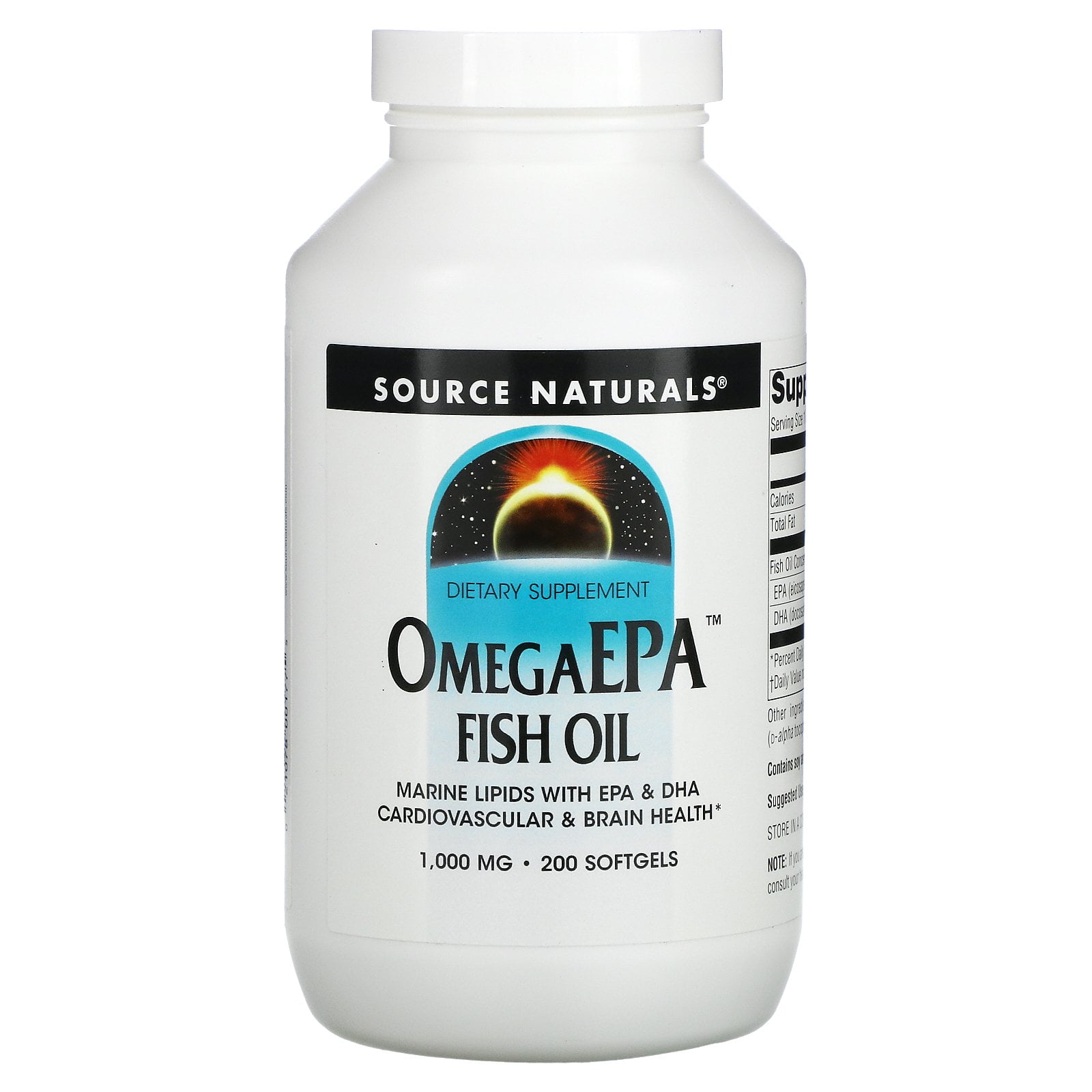 Source Naturals OmegaEPA Fish Oil 1000mg, Marine Lipids with EPA ,200 ...