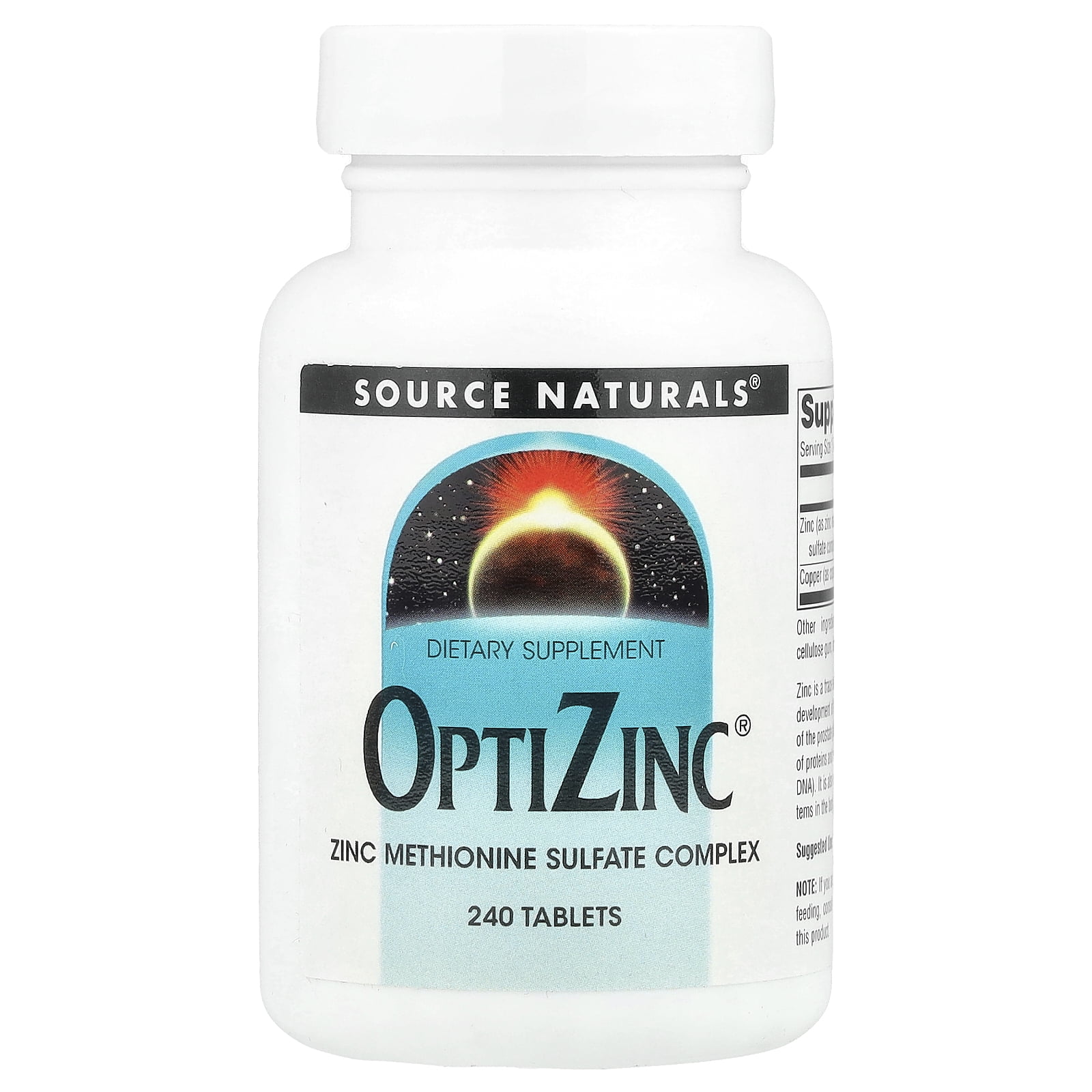 Source Naturals OptiZinc 30mg Zinc Supplements for Daily Support, 240 ...