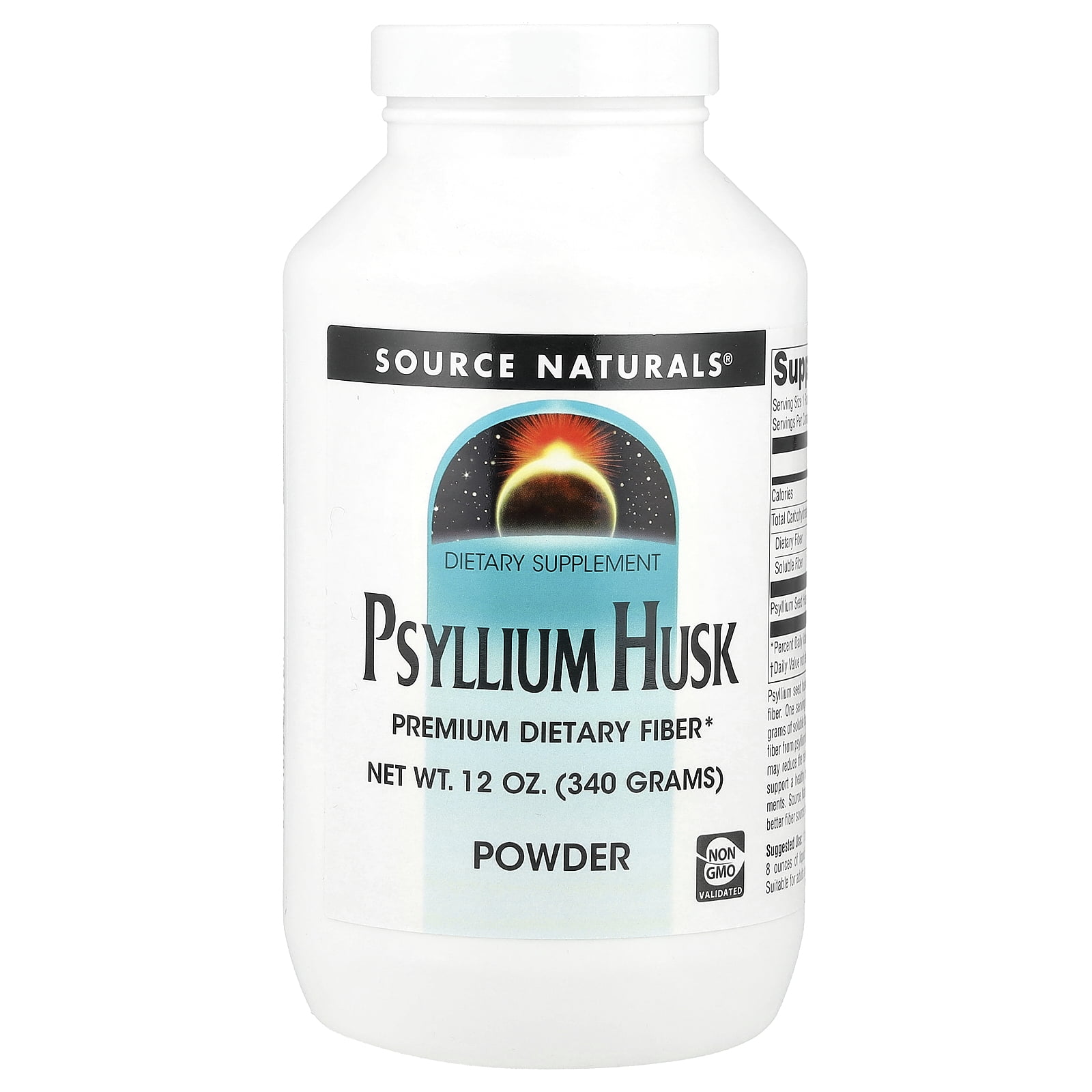 Source Naturals Psyllium Husk Powder - Premium Dietary Fibre - 12 oz ...