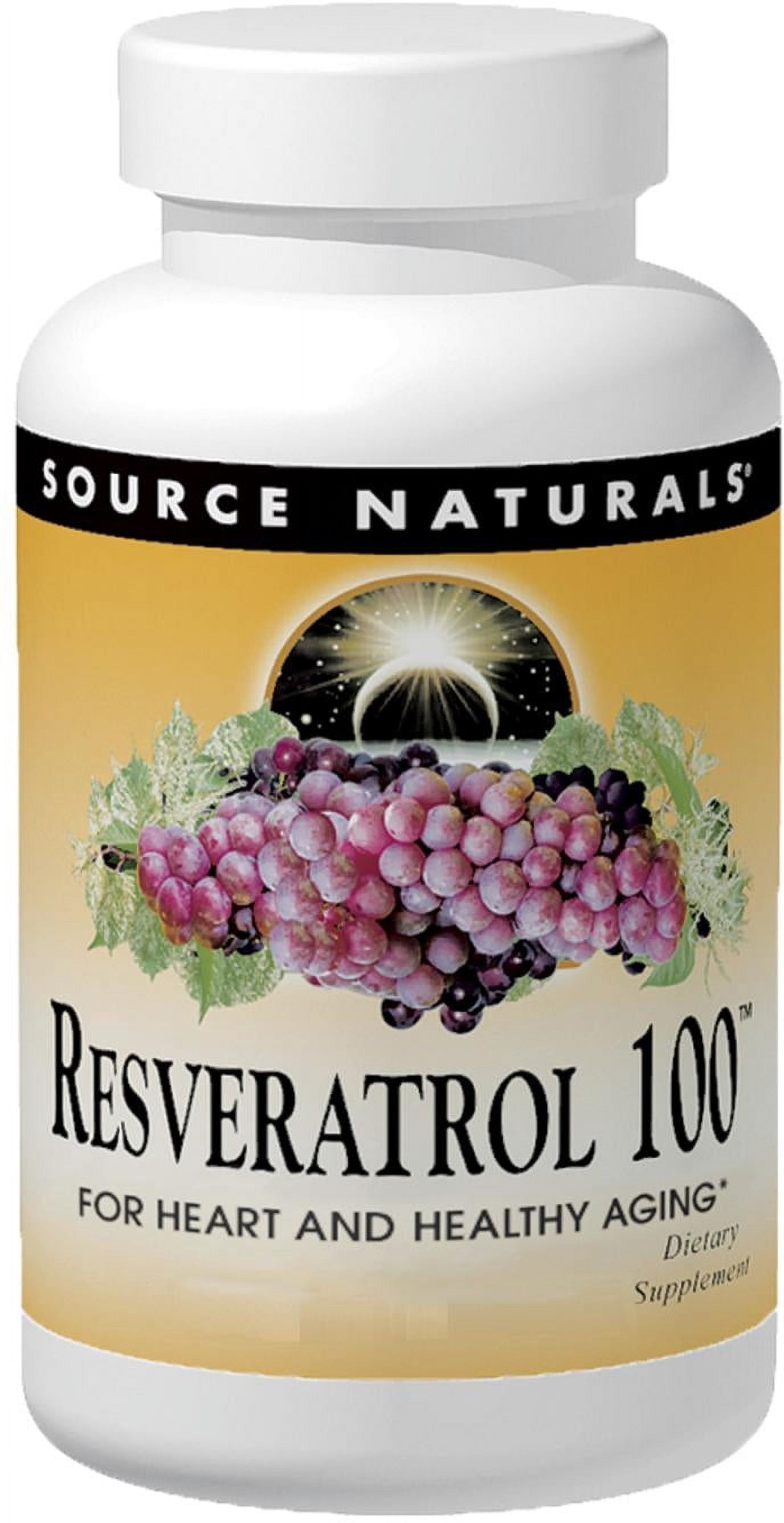 Source Naturals Resveratrol 100, For Heart and Healthy Aging, 60 ...