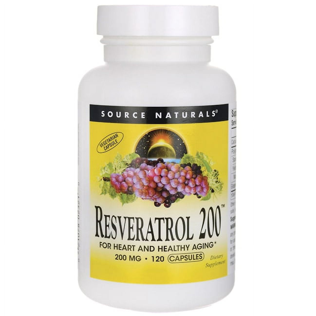 Source Naturals Resveratrol 200 200 mg 120 Veg Caps - Walmart.com