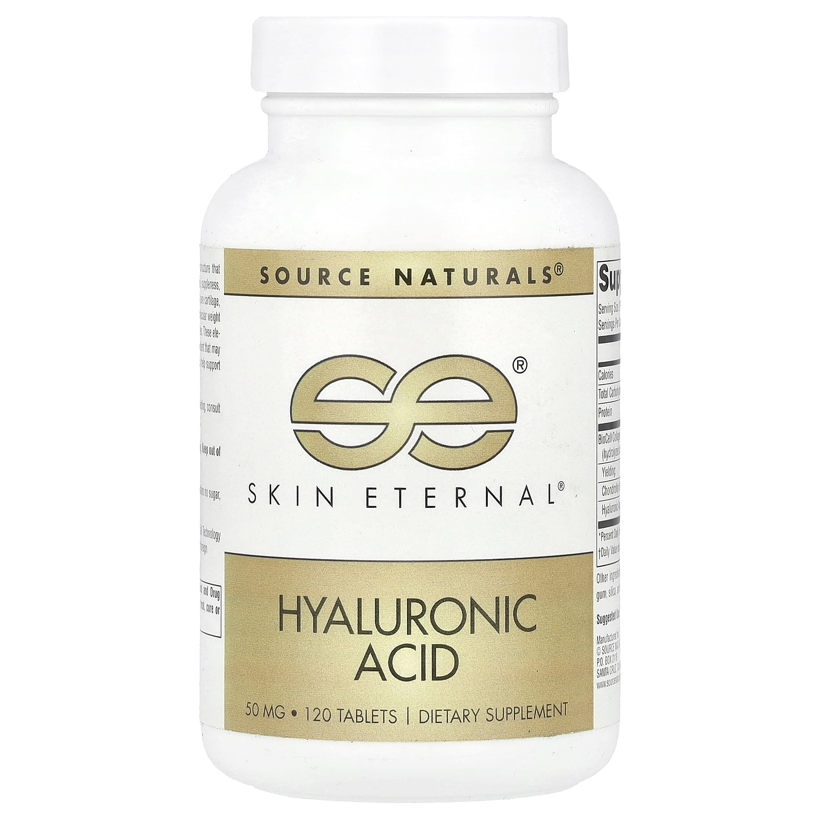 Hyaluronic Acid 50 mg By Source Naturals - 120 Tablets - Walmart.com