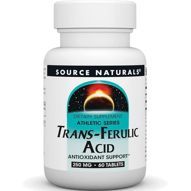 Source Naturals Trans-Ferulic Acid 250 mg Tablets, Antioxidant Support ...