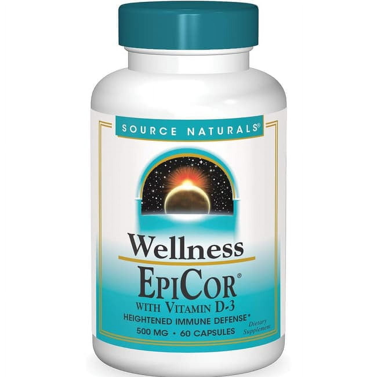 Source Naturals EpiCor Supplement with Vitamin D3 500mg - 60 Capsules ...
