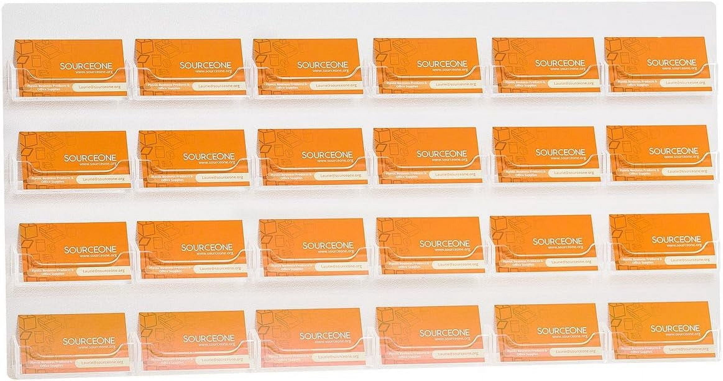 Source One 24 Pocket Wall Mount Business Card Holder Display (Clear ...