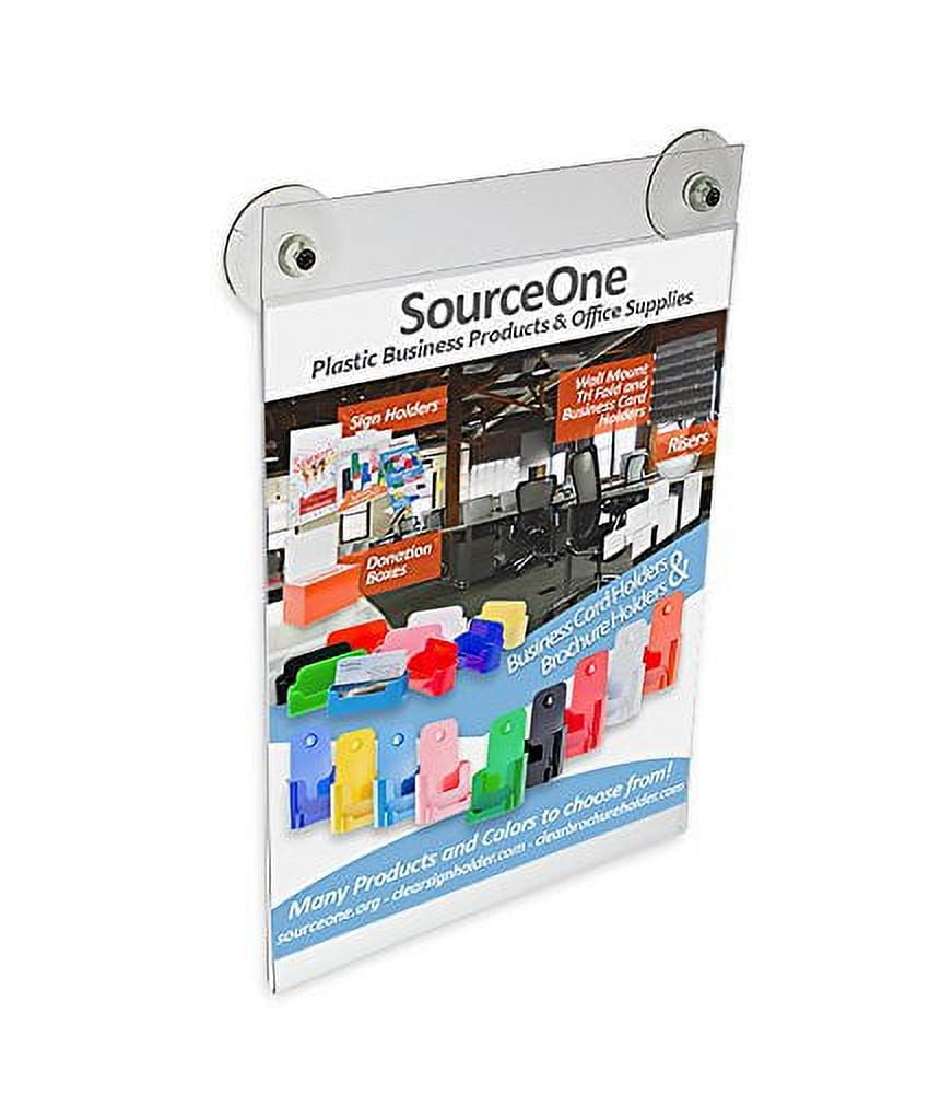 Source One 8 x 10 Inches Sign Holder Glass Window Mount with 2 Suction ...